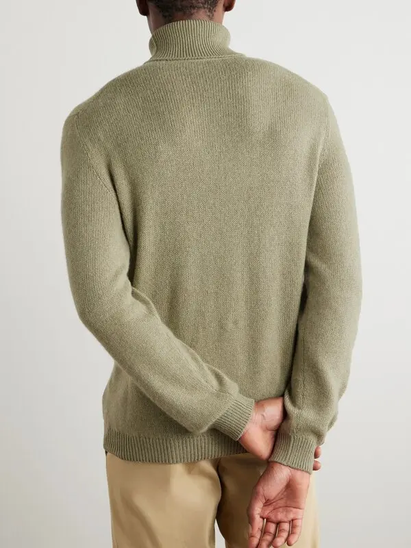 Loro Piana Fobello Cashmere Rollneck Sweater - Green