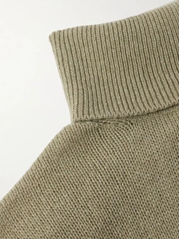 Loro Piana Fobello Cashmere Rollneck Sweater - Green