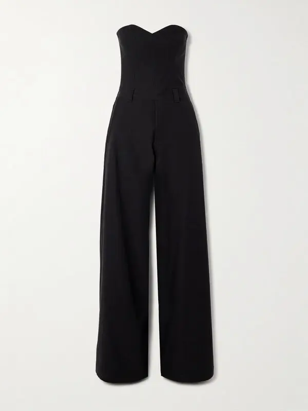 RIVET UTILITY Dynamite Stretch-twill Jumpsuit - Black