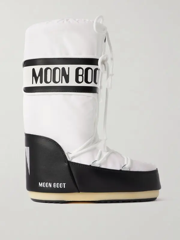 Moon Boot Icon Shell And Leather-like Snow Boots - White