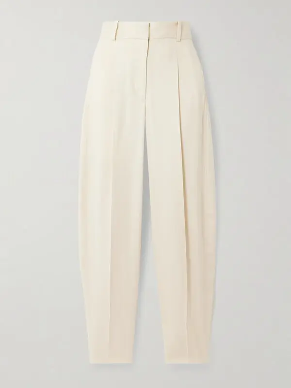 JOSEPH Germain Pleated Twill Tapered Trousers
