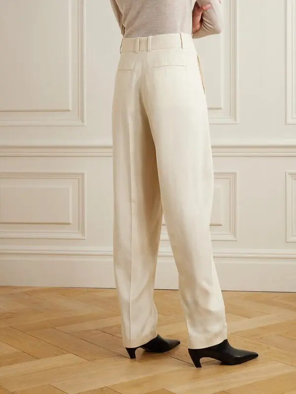 JOSEPH Germain Pleated Twill Tapered Trousers