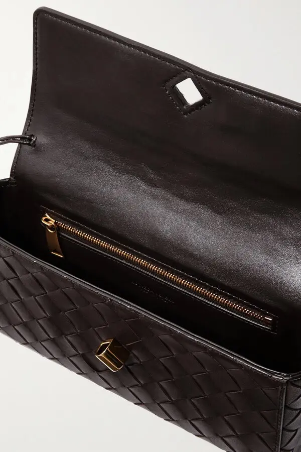 Bottega Veneta Andiamo Long Intrecciato Leather Clutch - Brown