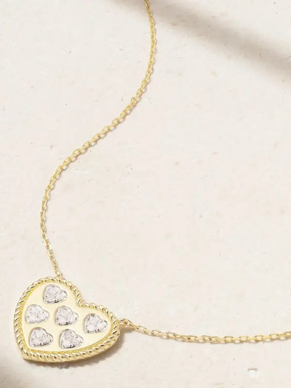 Yvonne Léon 9-karat Diamond Heart Necklace - Gold