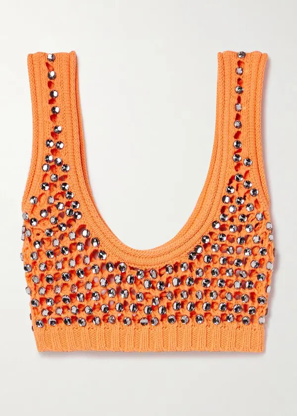 DIOTIMA Lady Cropped Beaded Top