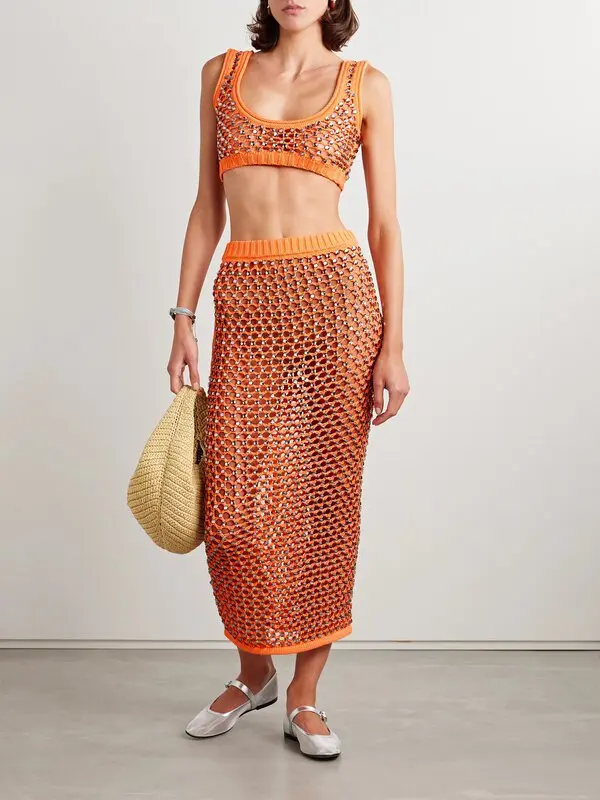 DIOTIMA Lady Cropped Beaded Top