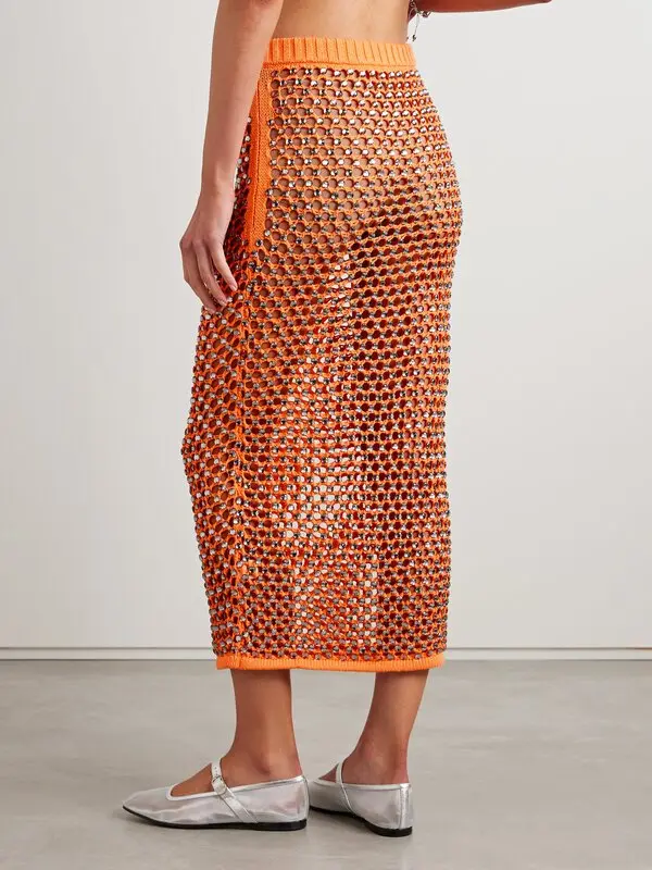 DIOTIMA Spice Beaded Crocheted Maxi Skirt