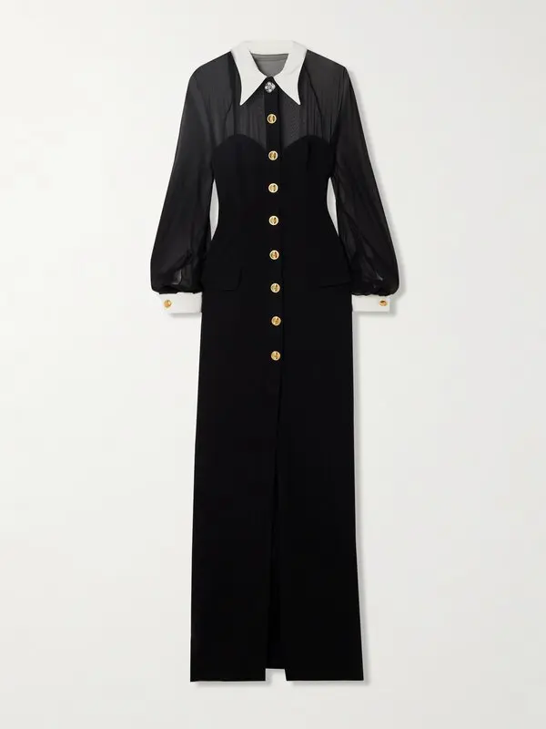 Versace Chiffon And Cady Shirt Dress