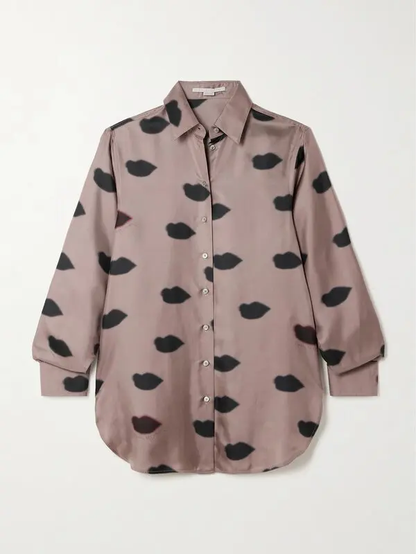 Stella McCartney Printed Silk-crepe Shirt