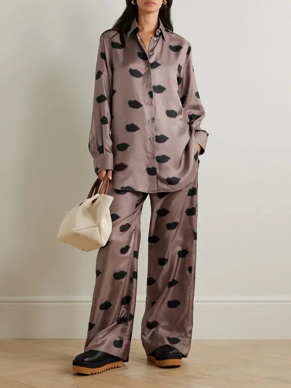 Stella McCartney Printed Silk-crepe Shirt
