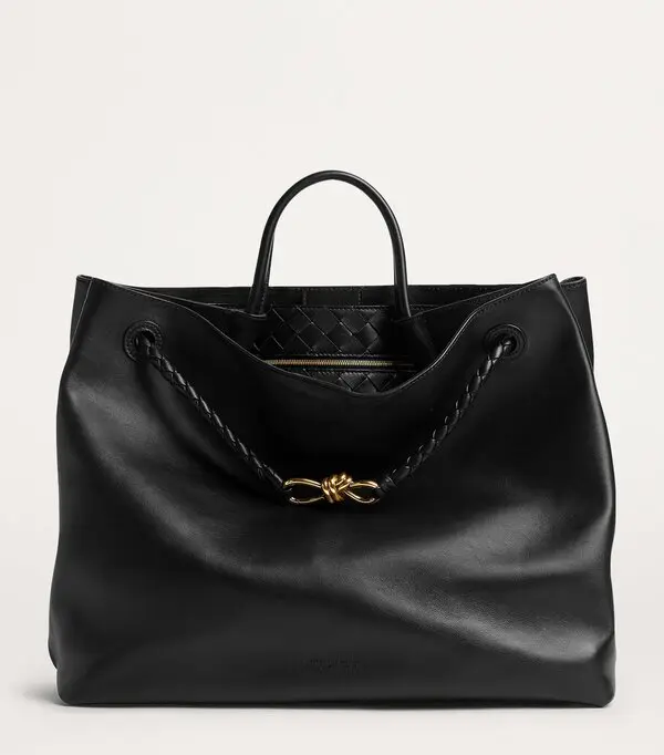 Bottega Veneta Large Andiamo Shoulder Bag - Black
