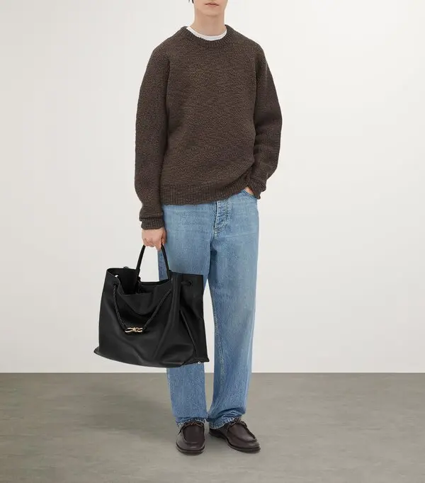 Bottega Veneta Large Andiamo Shoulder Bag - Black