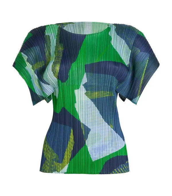Issey Miyake Pleated Meteorite Top - Green | Editorialist
