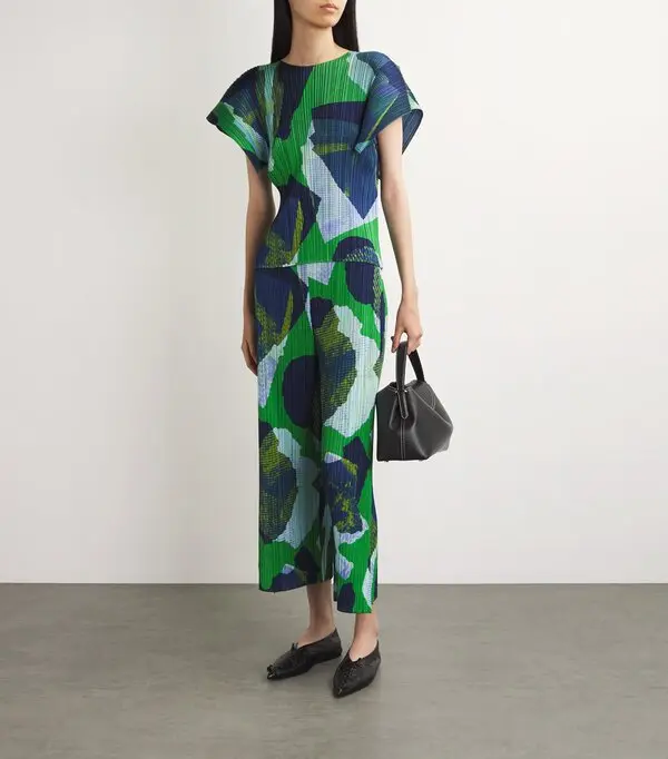 Issey Miyake Pleated Meteorite Top - Green | Editorialist
