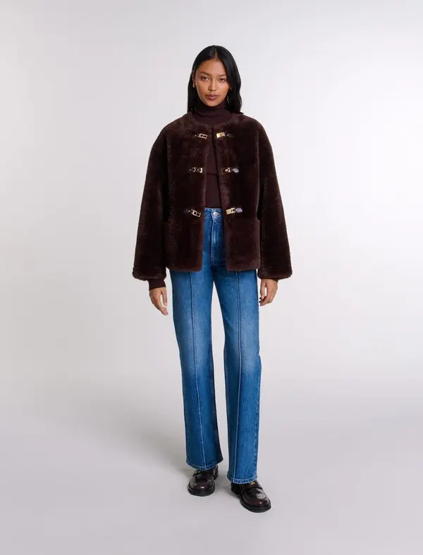 Maje Short Faux Fur Jacket