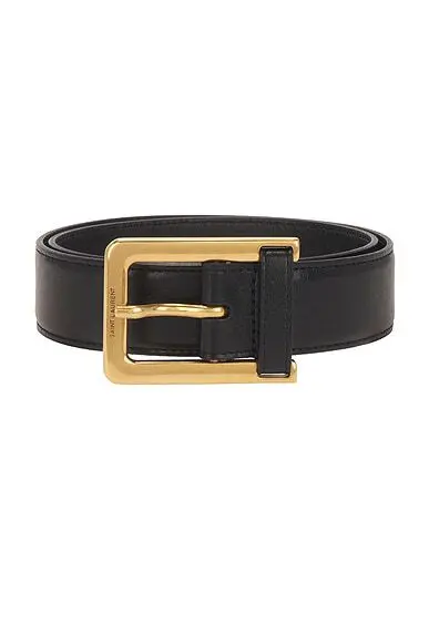 Saint Laurent Leather Belt With Buckle Closure - Nero