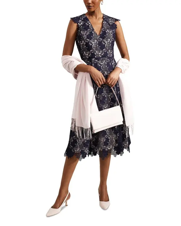 HOBBS LONDON Hannah Lace Midi Dress