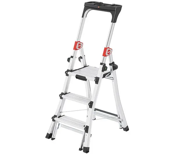 HAILO-WERK Adjustable Ladder With Safety Bar And Xl Platform - One-color