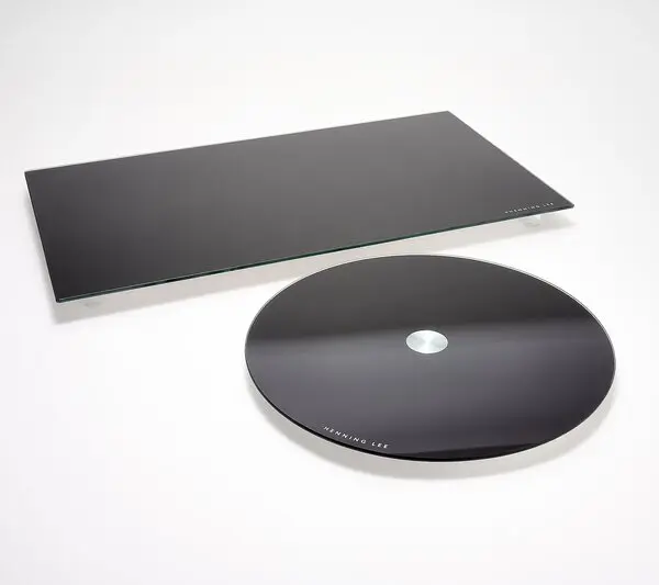 HENNING LEE Tempered Glass Countertop Tray And Lazy Susan Set - One-color