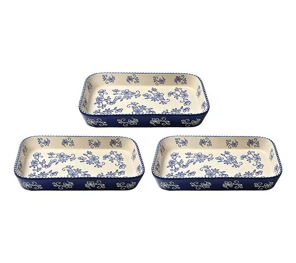 TEMP-TATIONS Floral Lace Set Of Stoneware Micro Bakers - One-color
