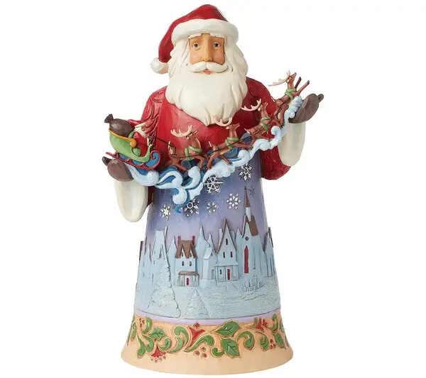 JIM SHORE Santa Over Night Sky Figurine - One-color
