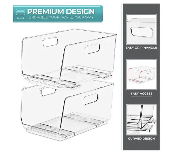 SORBUS Open Front Bins Set Of 4 Medium