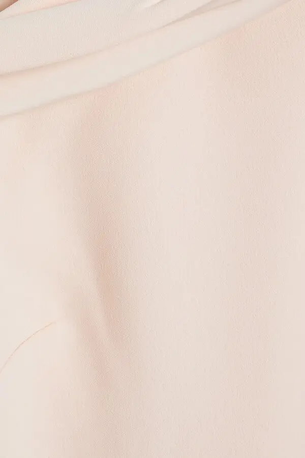 Badgley Mischka One-shoulder Draped Crepe Dress - Blush