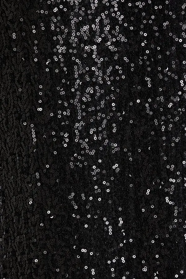 Badgley Mischka Sequined Tulle Mini Dress - Black