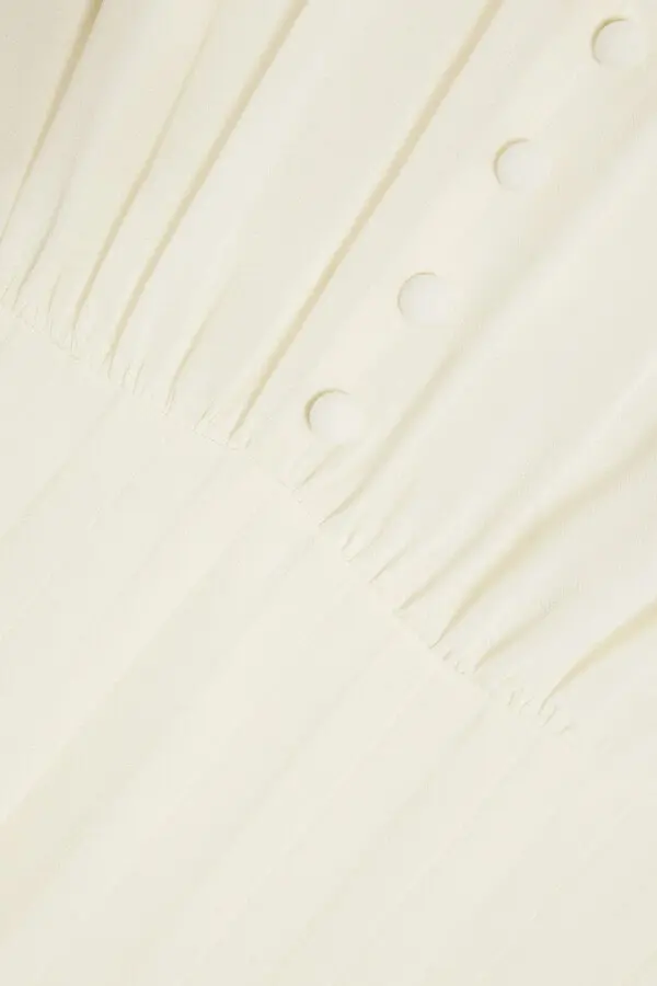 MIKAEL AGHAL Pleated Chiffon Midi Dress