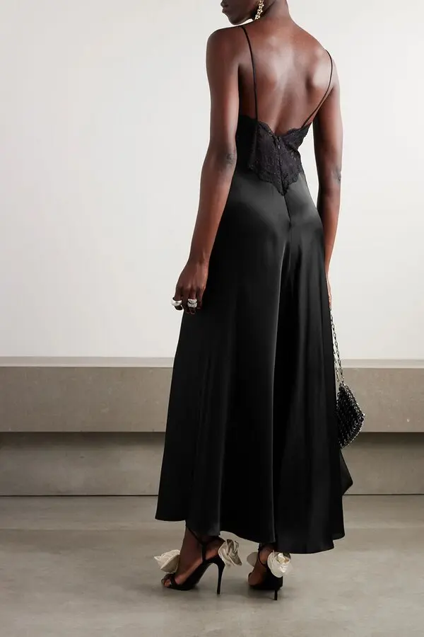 Rodarte Silksatin And Cottonblend Lace Maxi Dress In Black - 75% Off |  Editorialist