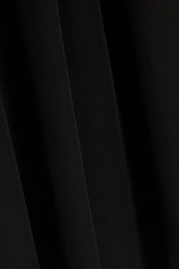 MIKAEL AGHAL Pleated Crepe Midi Dress With Bell Cuffs