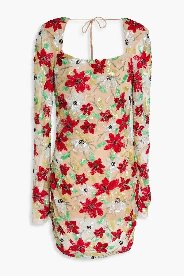 Rachel Gilbert Thea Embellished Tulle Mini Dress