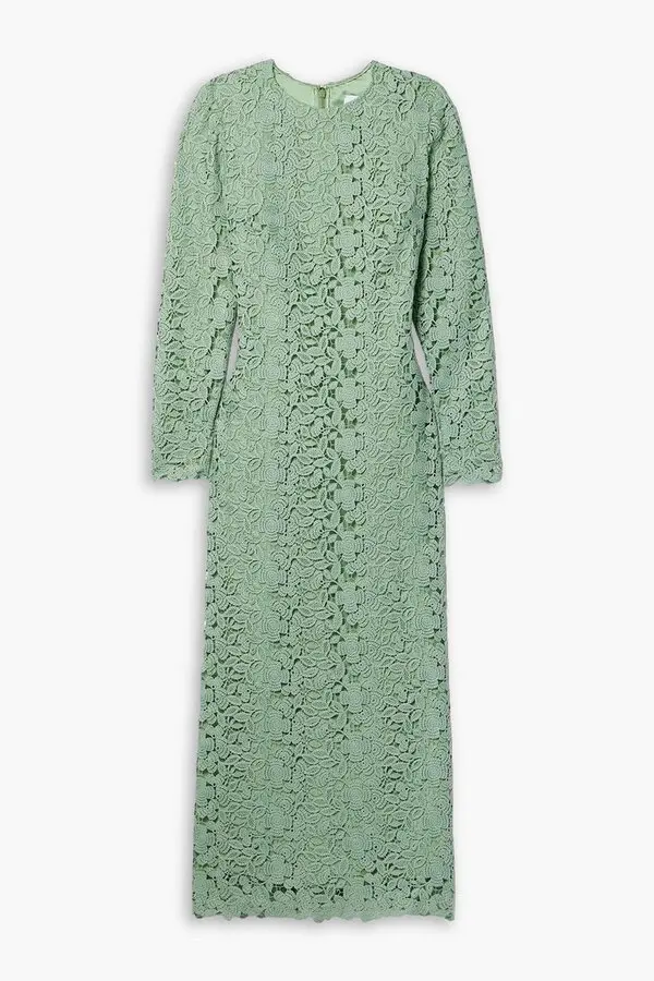 Markarian Arizona Guipure Lace Midi Dress In Sage Green - 85% Off |  Editorialist