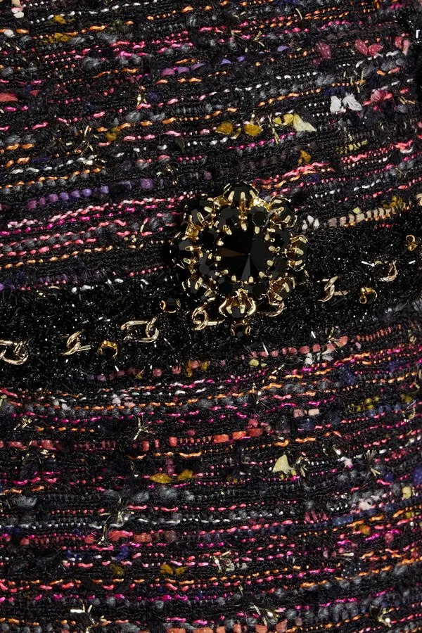 Rebecca Vallance Monet Metallic Bouclé-tweed Mini Skirt