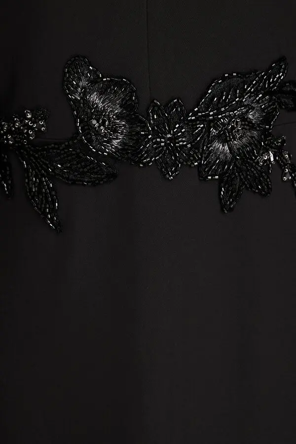 Marchesa Embellished Crepe Cape Effect Gown
