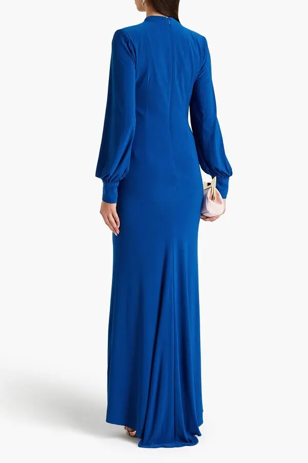 Buy Badgley Mischka Ruched Jersey Gown - Cobalt Blue At 69% Off |  Editorialist