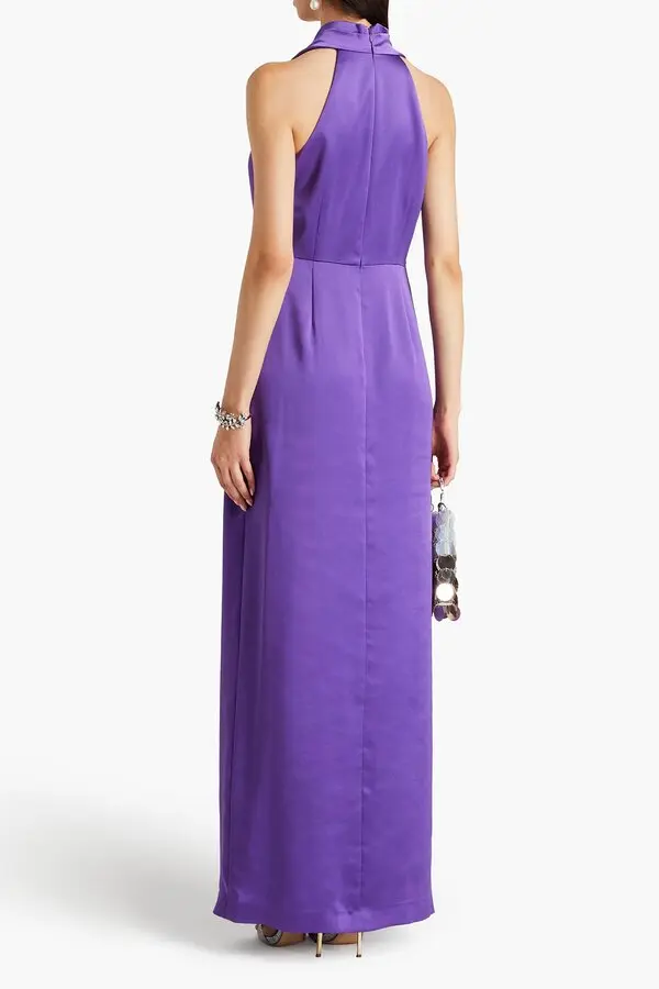 Badgley Mischka Draped Satin Gown