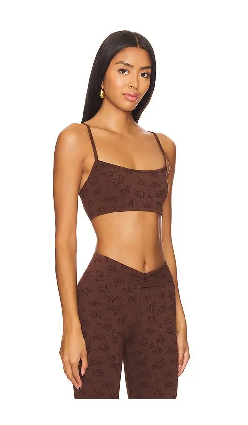 Frankies Bikinis Reine Shine Jacquard Bralette In Brown