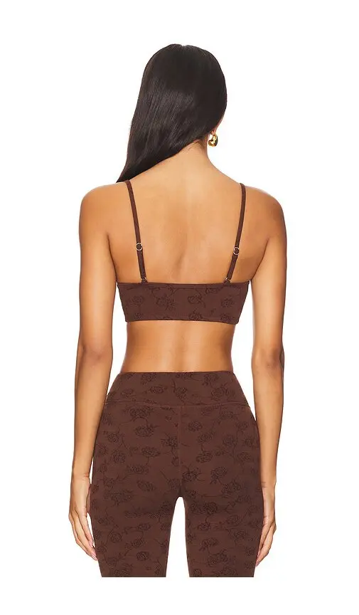 Frankies Bikinis Reine Shine Jacquard Bralette In Brown