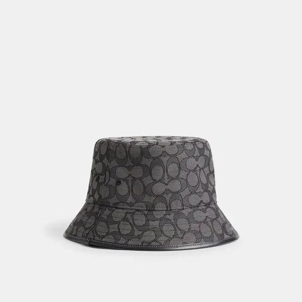COACH Signature Jacquard Bucket Hat - Charcoal