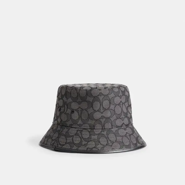 COACH Signature Jacquard Bucket Hat - Charcoal