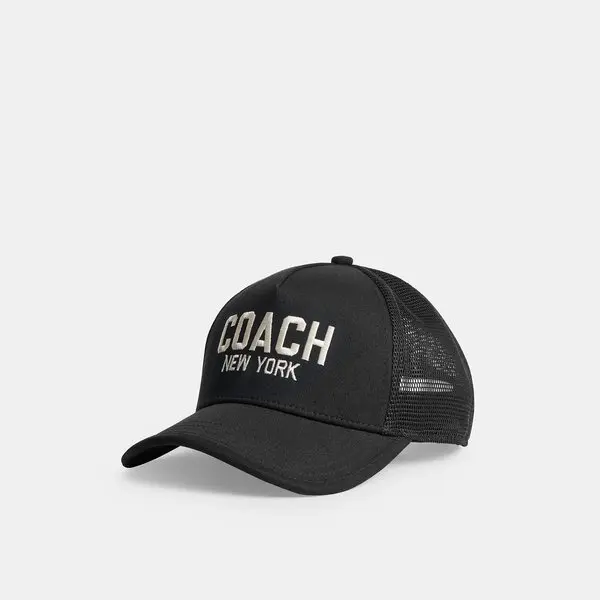 COACH Cotton Twill Trucker Hat - Black