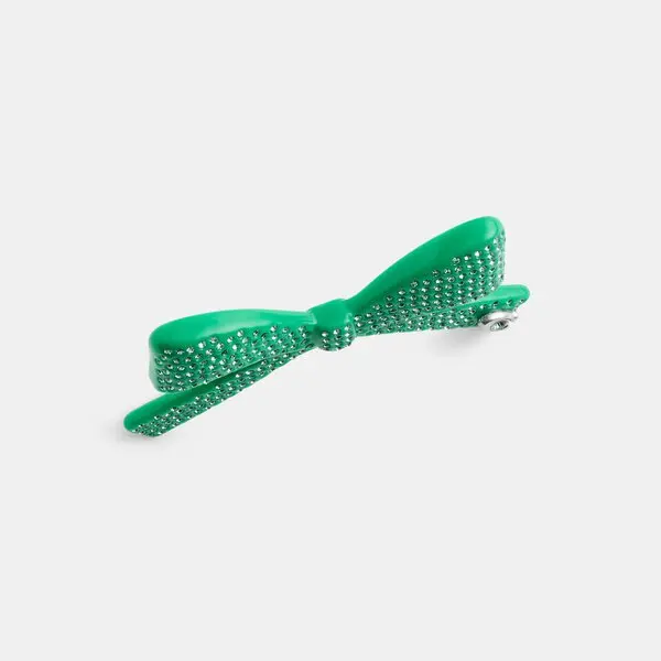 Coach Green Bow Hair Pin COACH® | Crystal Bow Brooch main image 2