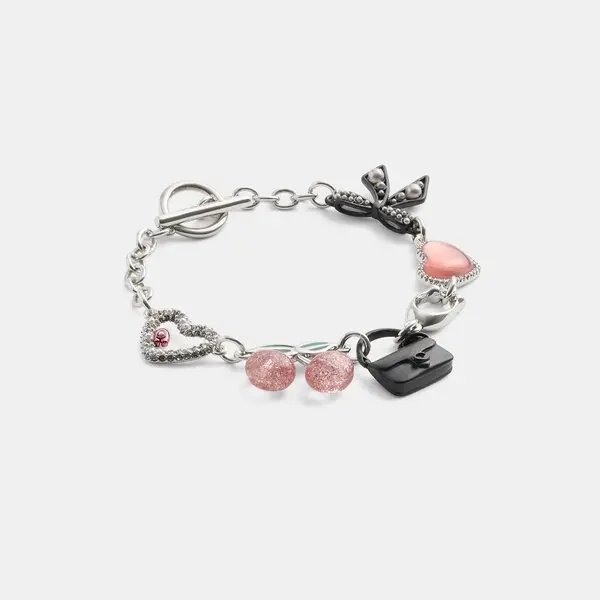 Coach Bow And Heart Charm Bracelet - Silver/Multi | Editorialist display picture 2
