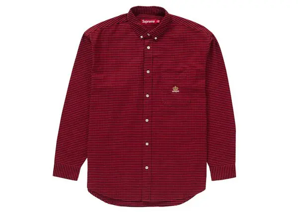 Supreme Loose Fit Flannel Oxford Shirt - Red Plaid