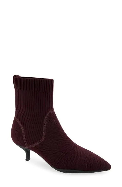 Aerosoles Lanita Knit Booties - Deep Aubergine Knit