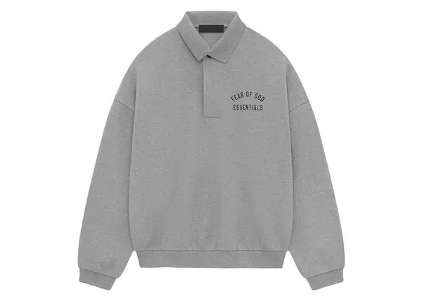Fear Of God Essentials Fleece Polo Shirt - Dark Heather
