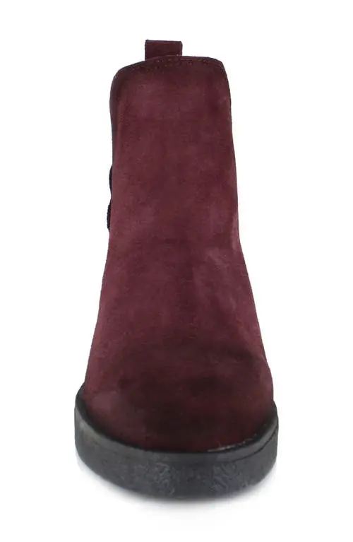 NATIONAL COMFORT Evita Ankle Bootie - Burgundy Suede