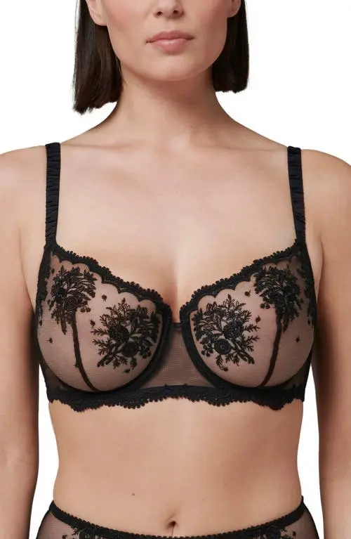 Simone Perele Intrigue Sheer Underwire Demi Bra - Black