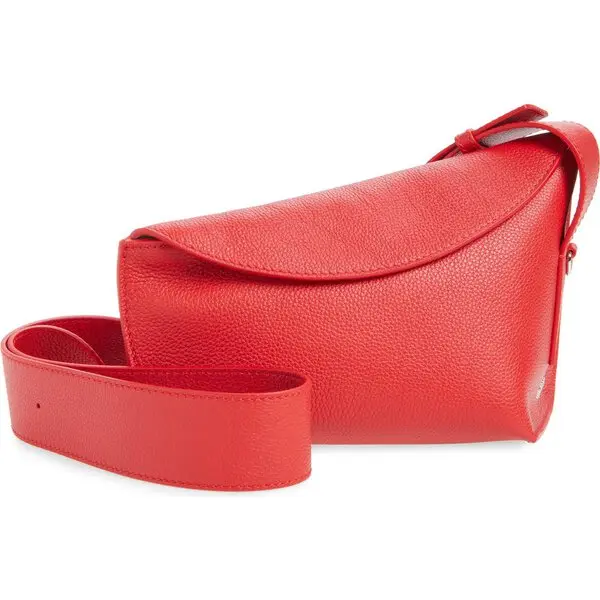 Alexander McQueen T-bar Sling Asymmetric Leather Crossbody Bag - Red/silver